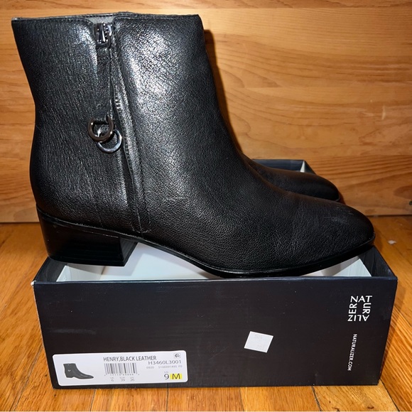 Naturalizer | Shoes | Naturalizer Womens Henry Black Leather Ankle Boot ...